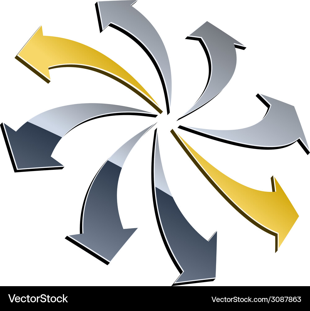 3d shiny arrows Royalty Free Vector Image - VectorStock