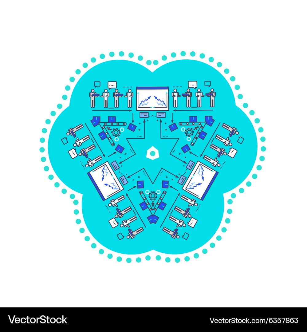Analysis of production flat style icon Royalty Free Vector