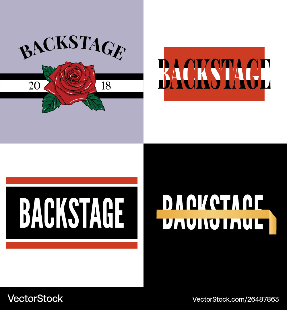 Backstage slogan modern fashion Royalty Free Vector Image