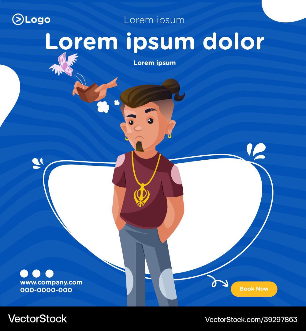 Banner design of lorem ipsum dolor Royalty Free Vector Image