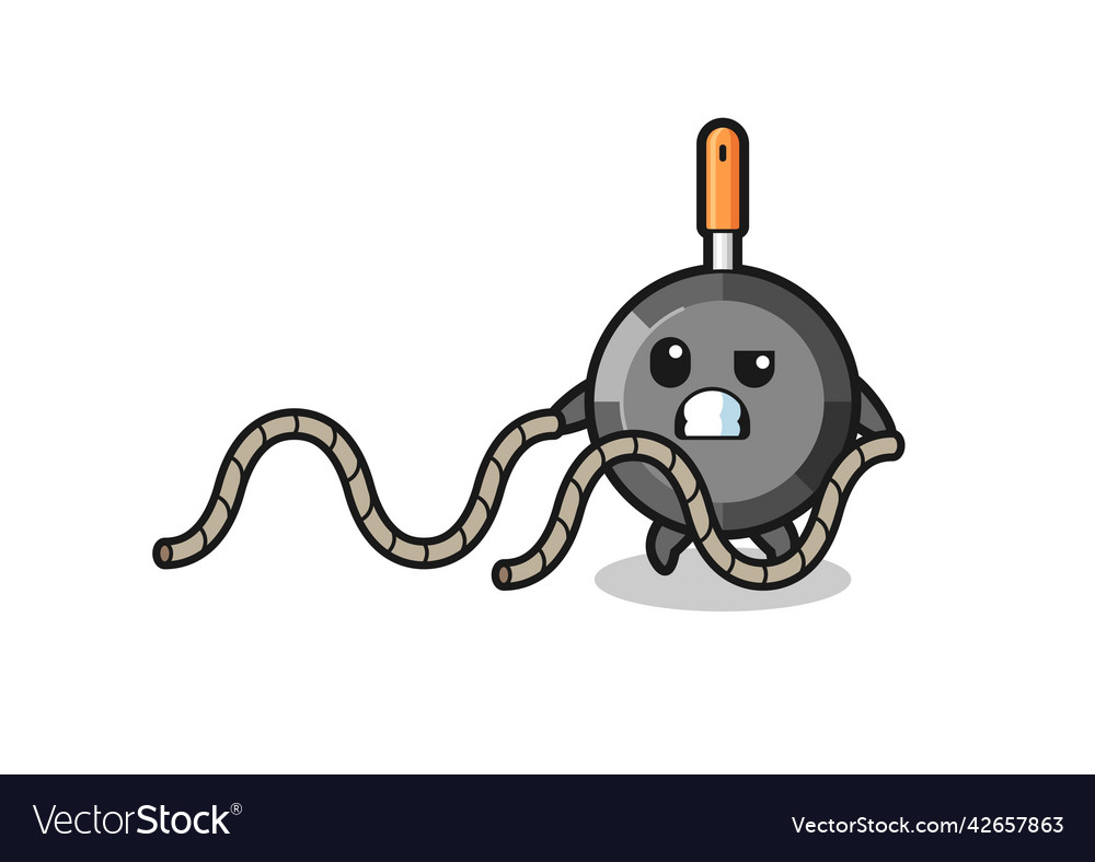 Frying pan doing battle rope workout Royalty Free Vector