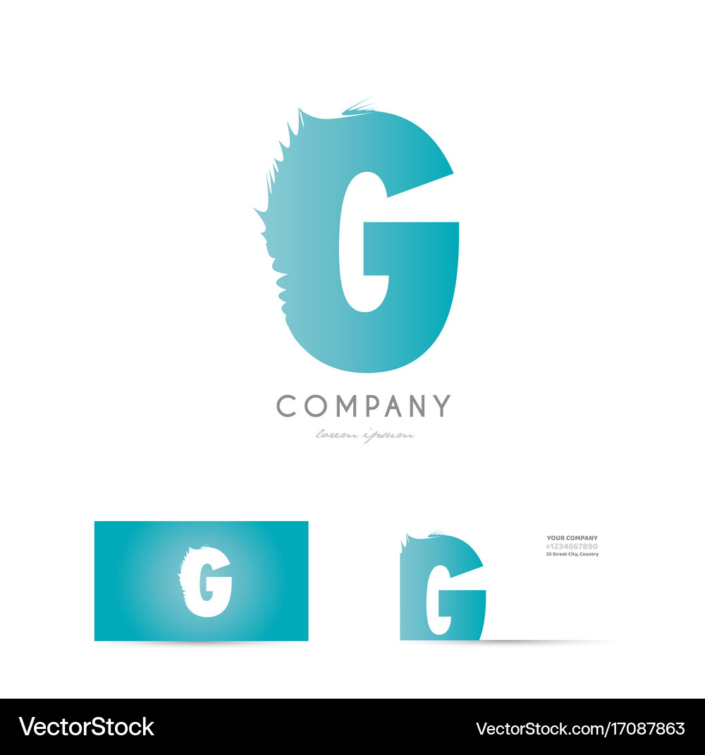 G blue letter alphabet logo icon design Royalty Free Vector