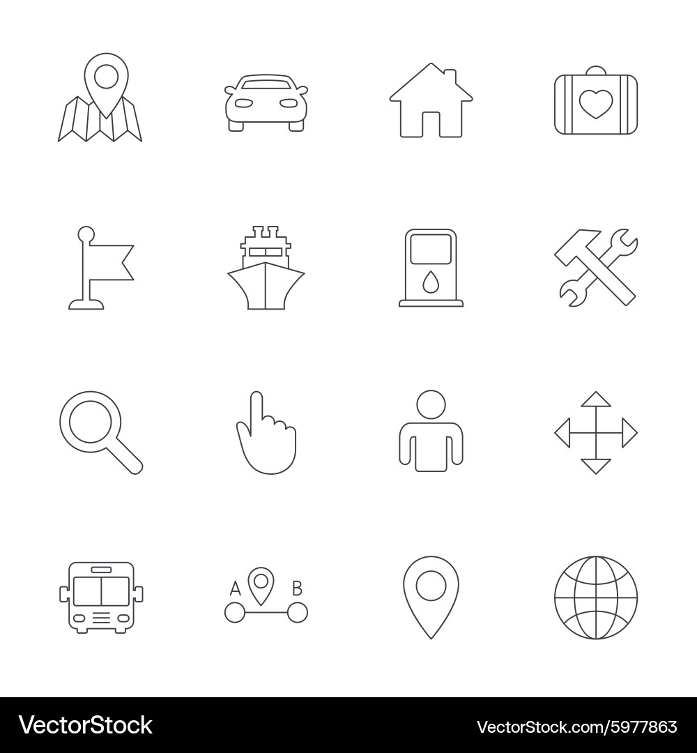 Gps navigation icon car bus and ship transport Vector Image
