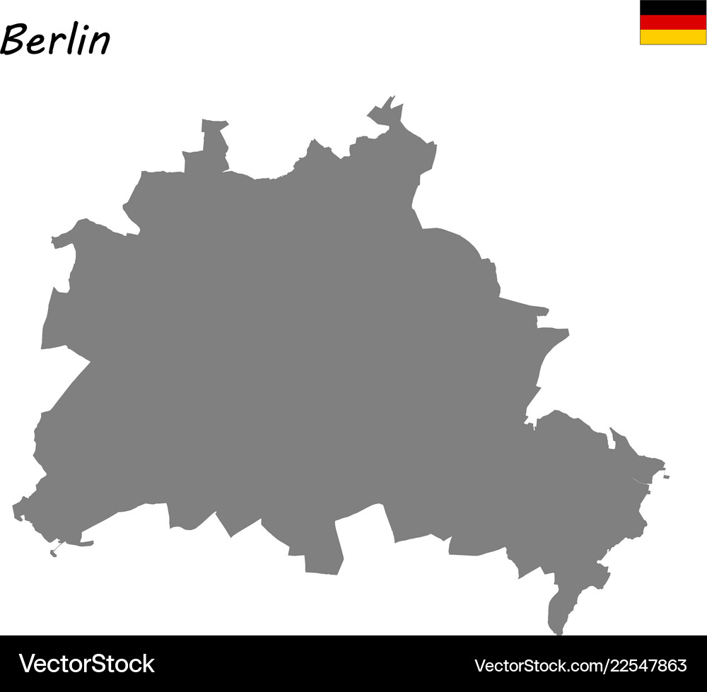 High quality map is a state of germany Royalty Free Vector