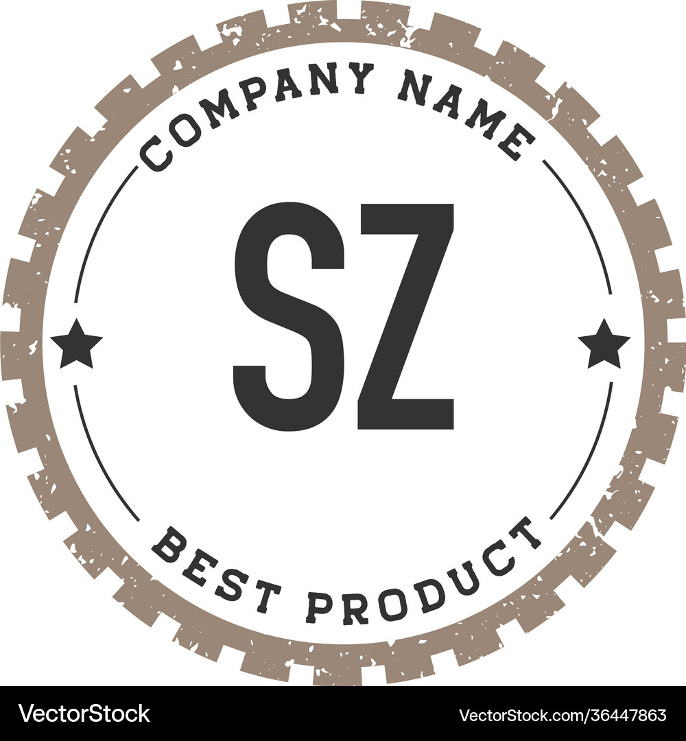 Initial letter sz gear vintage logo concept Vector Image