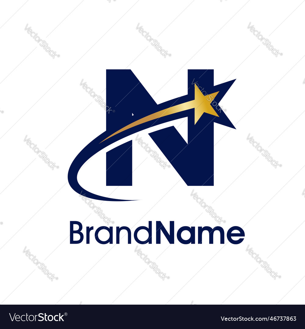 Initial n star logo Royalty Free Vector Image - VectorStock