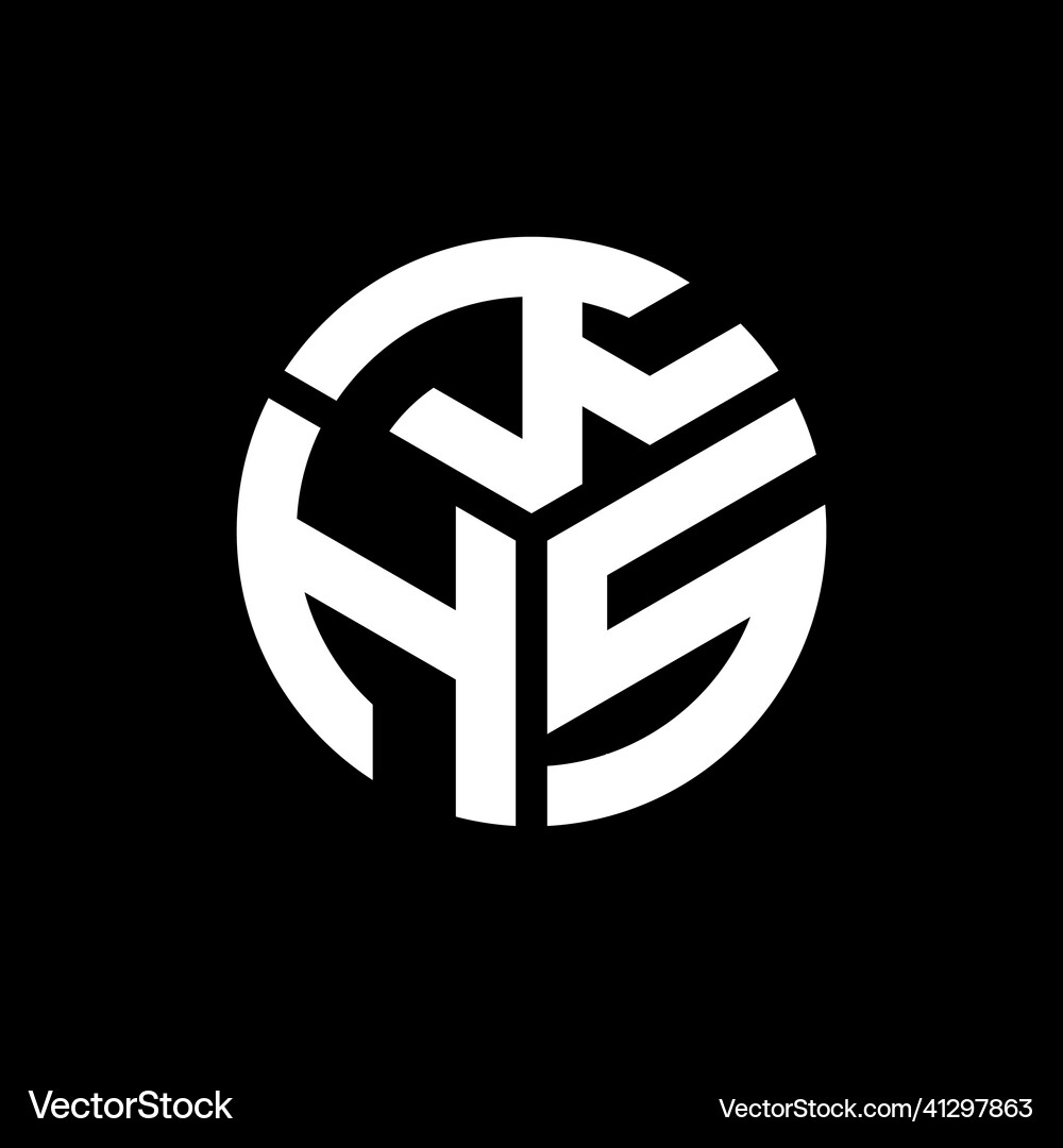 Khs letter logo design on black background Vector Image