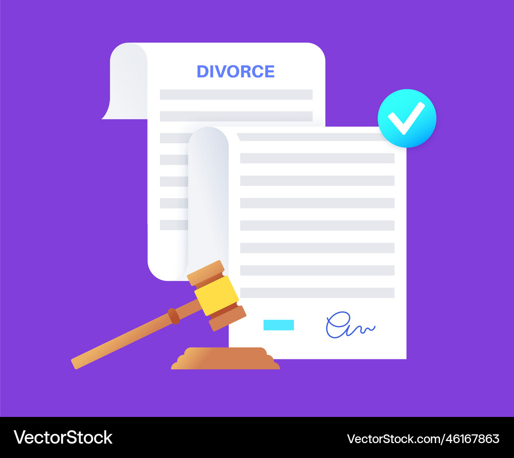 Legal divorce procedure Royalty Free Vector Image