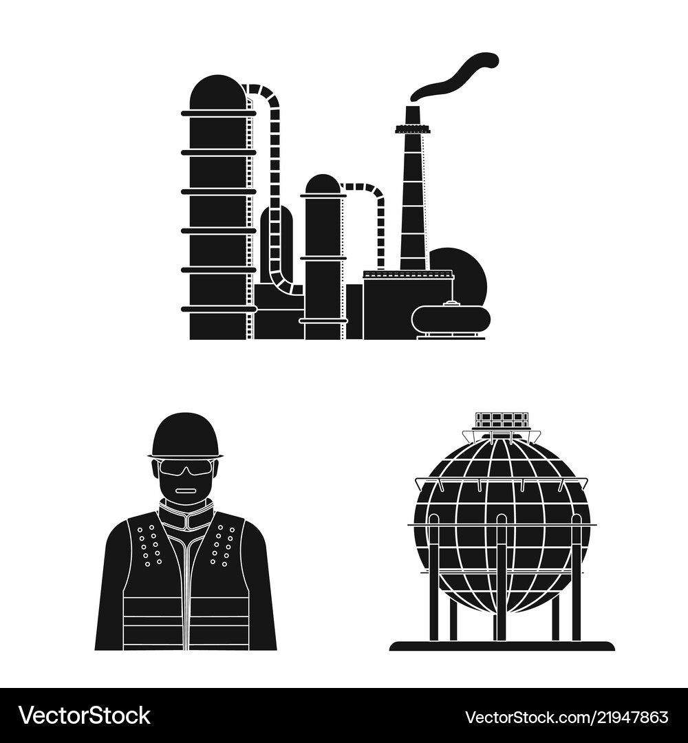 Oil and gas icon set Royalty Free Vector Image
