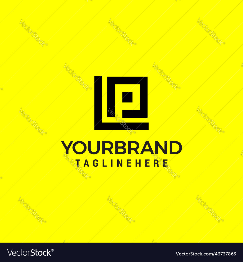 Pl lp pd dp initials based on square linked Vector Image