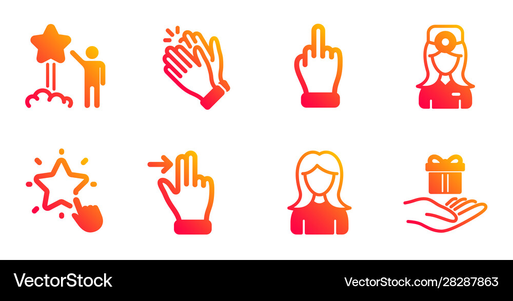 Star ranking star and touchscreen gesture icons Vector Image