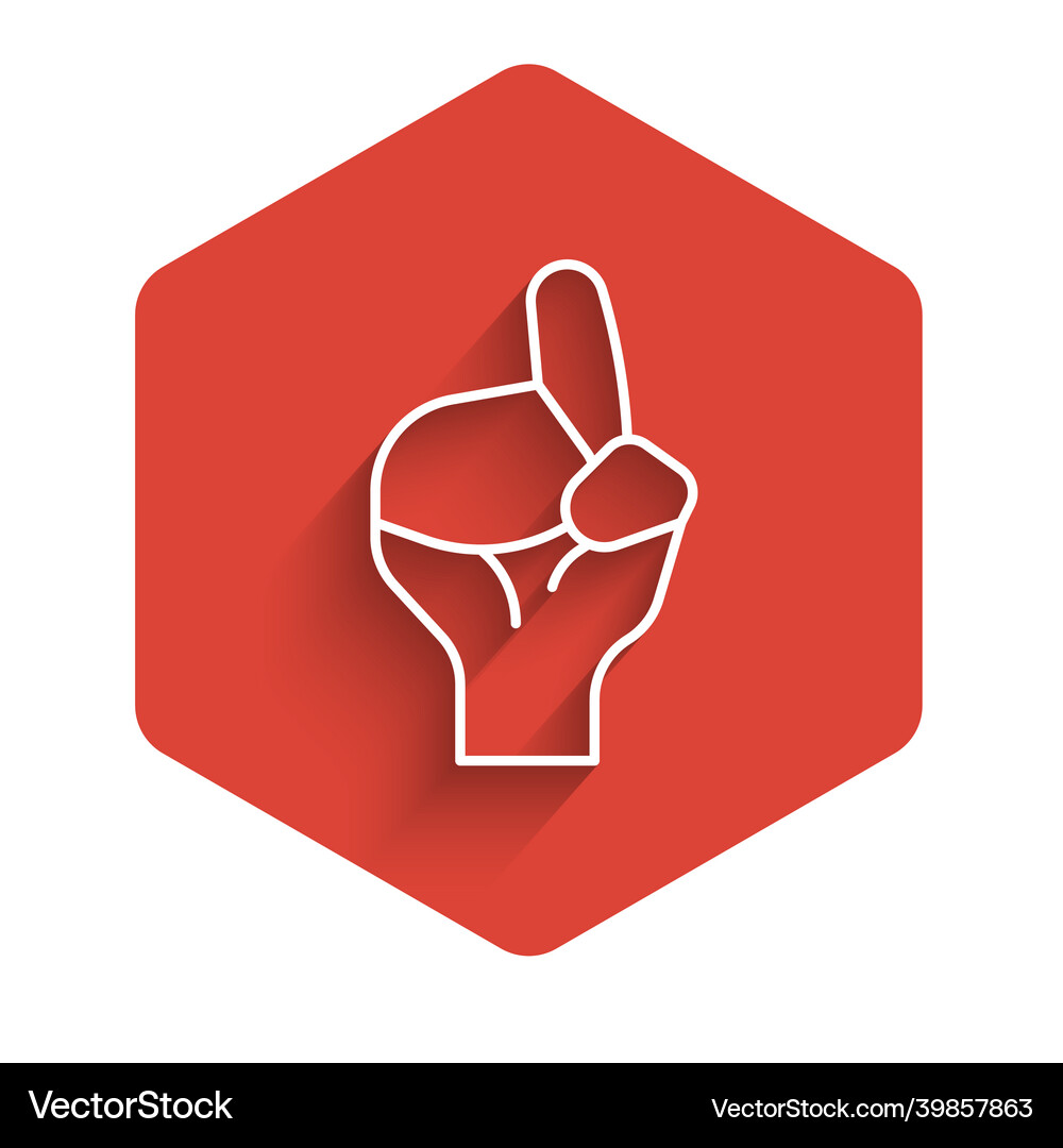 White line hands in praying position icon isolated