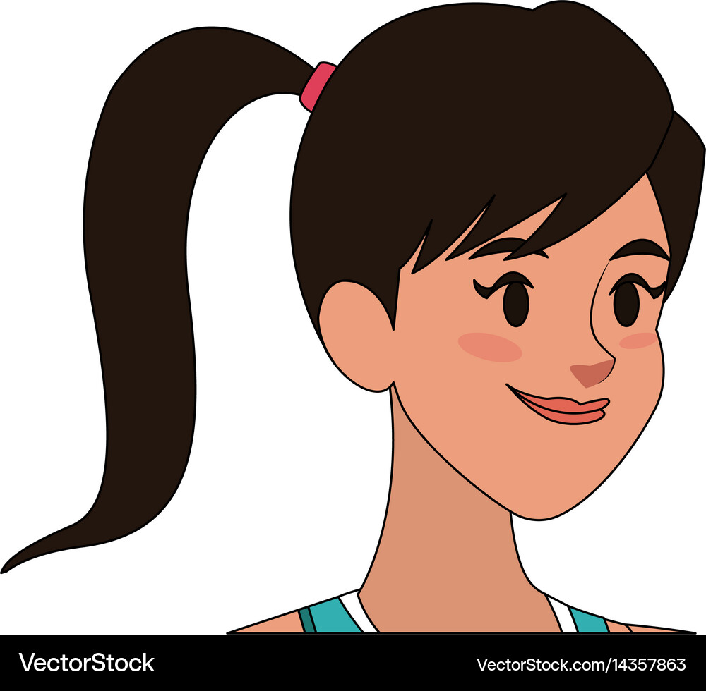 Young pretty woman face icon image Royalty Free Vector Image