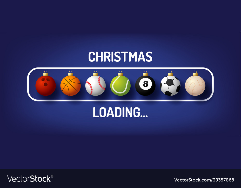 Christmas progress bar with sport ball Royalty Free Vector Christmas progress bar with sport ball Royalty Free Vector