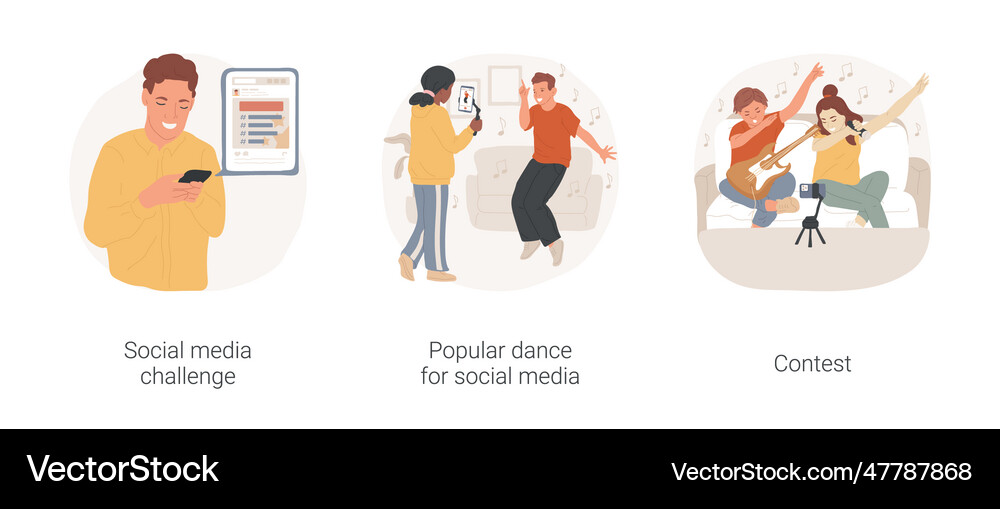 Creating media content isolated cartoon Royalty Free Vector