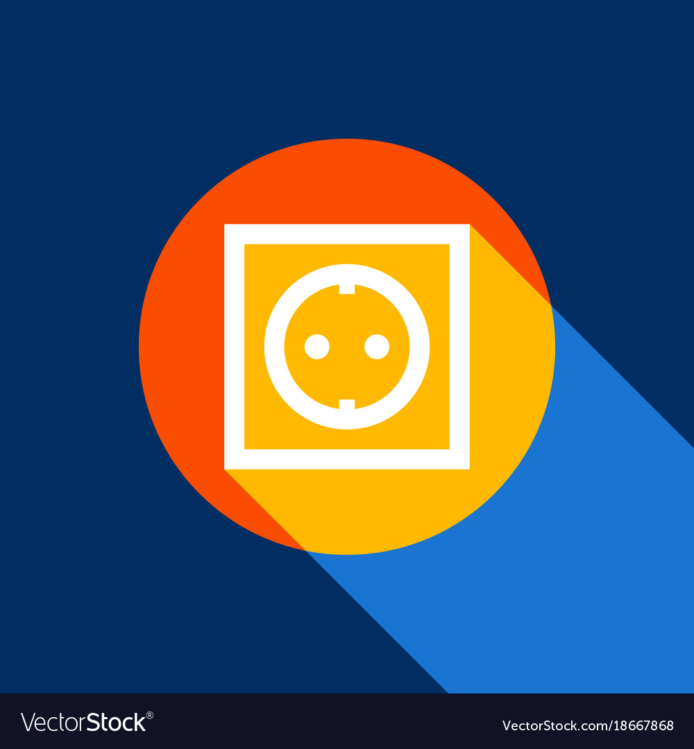 Electrical socket sign white icon Royalty Free Vector Image