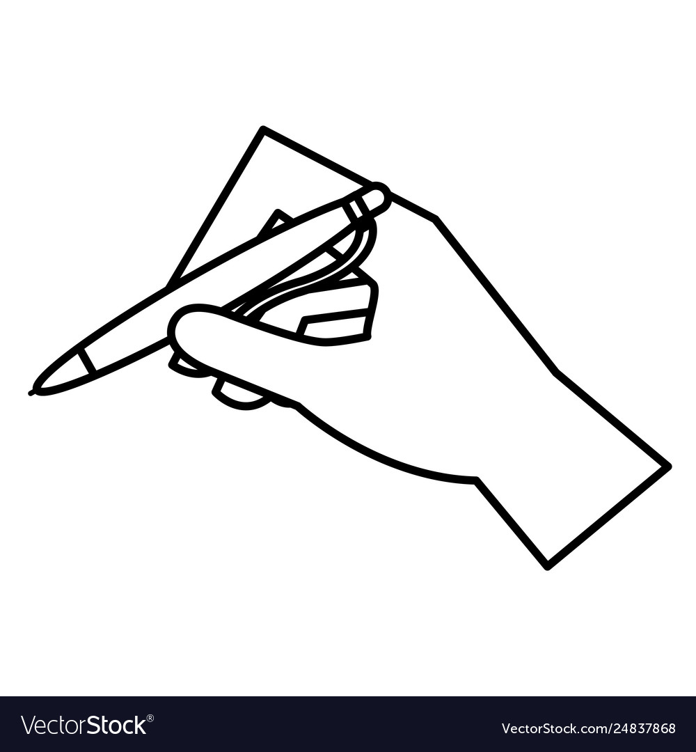 Hand writing with pen Royalty Free Vector Image