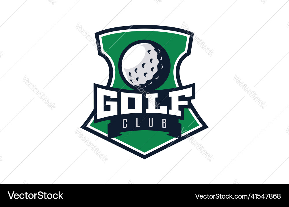 Logo golf emblem colorful ball Royalty Free Vector Image