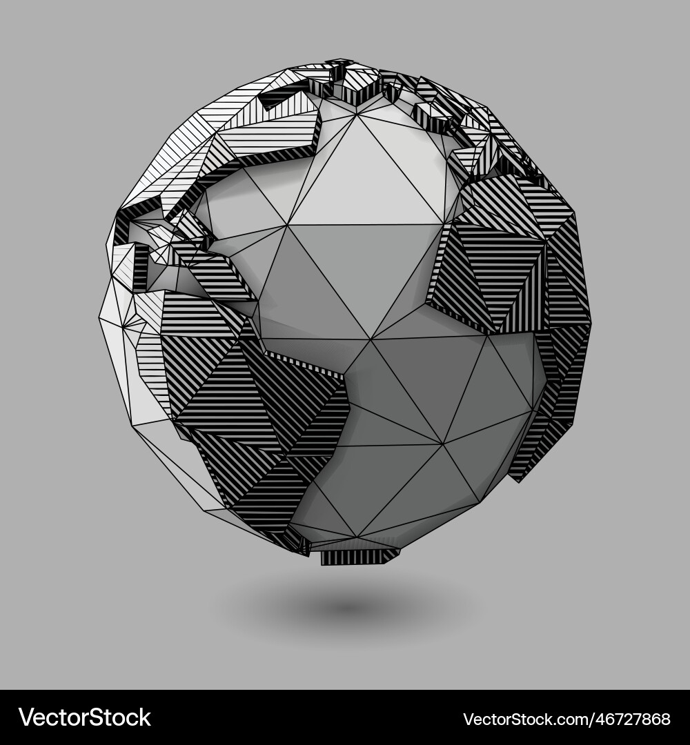 Low poly style line art earth globe Royalty Free Vector