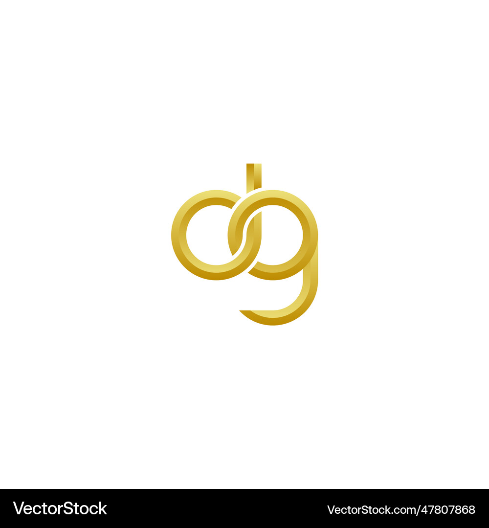 Luxurious golden letters dg logo design Royalty Free Vector