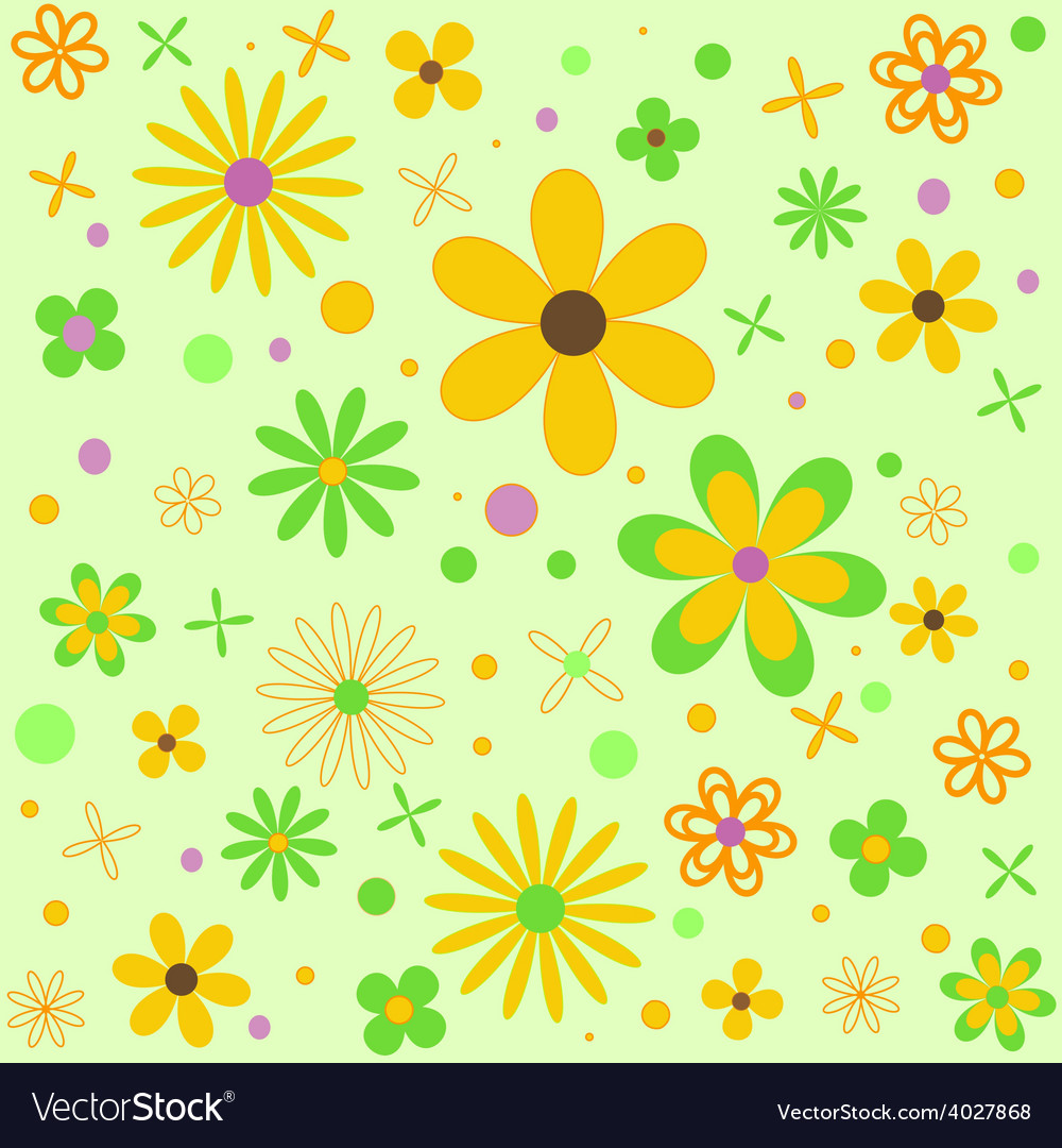 Spring flowers seamless pattern Royalty Free Vector Image