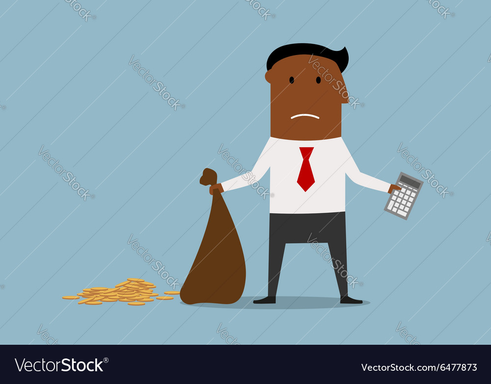 Bankrupt businessman with empty money bag Vector Image Bankrupt businessman with empty money bag Vector Image