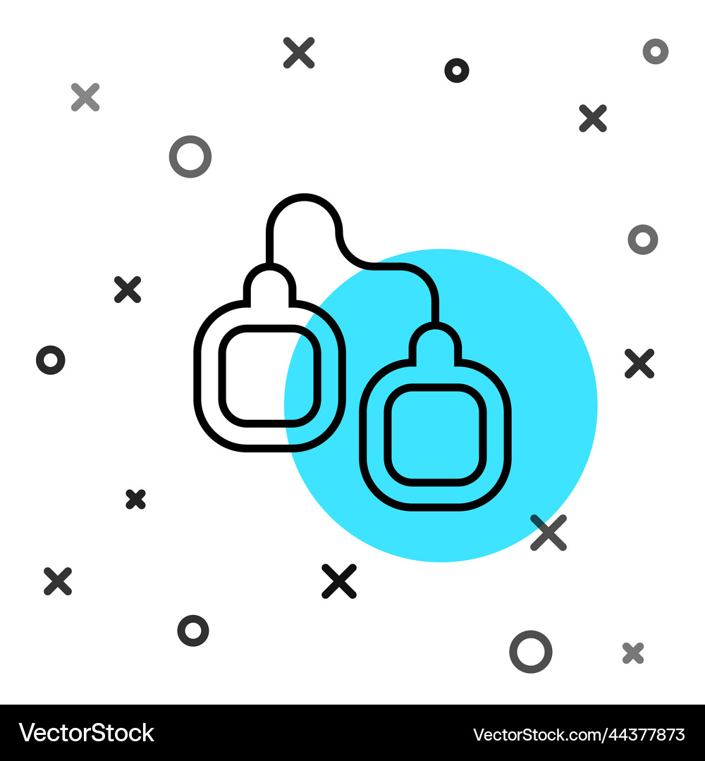 Black line handcuffs icon isolated on white Vector Image