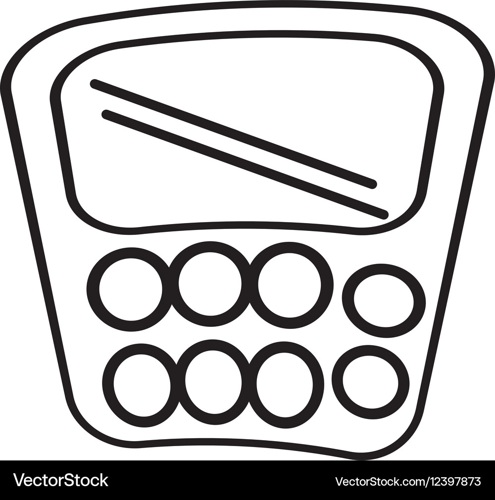 Calculator class supplies school outline Vector Image