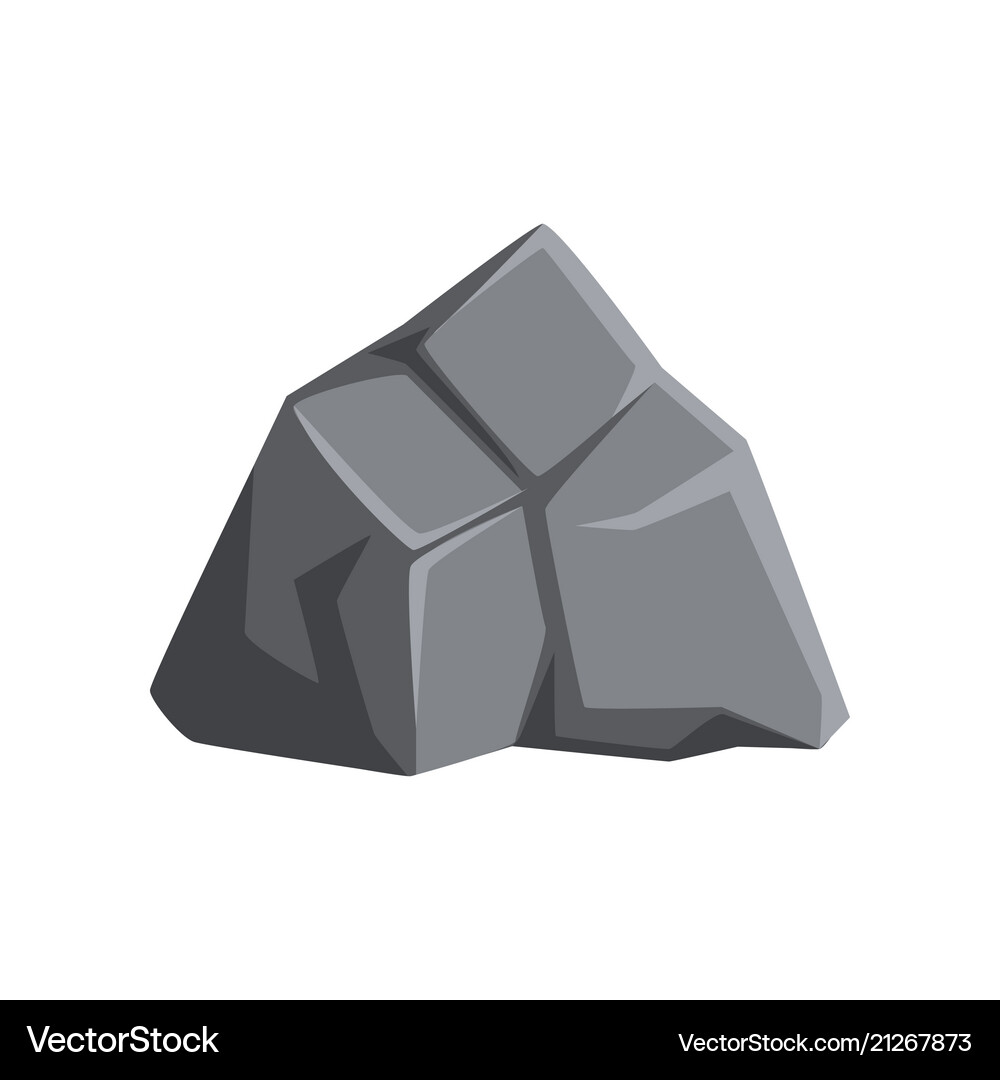 Cartoon icon of strong gray stone solid Royalty Free Vector