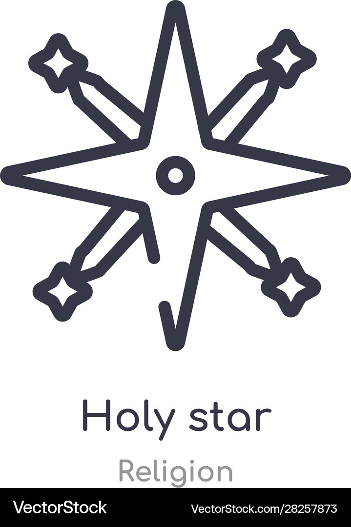 Holy star outline icon isolated line from Vector Image