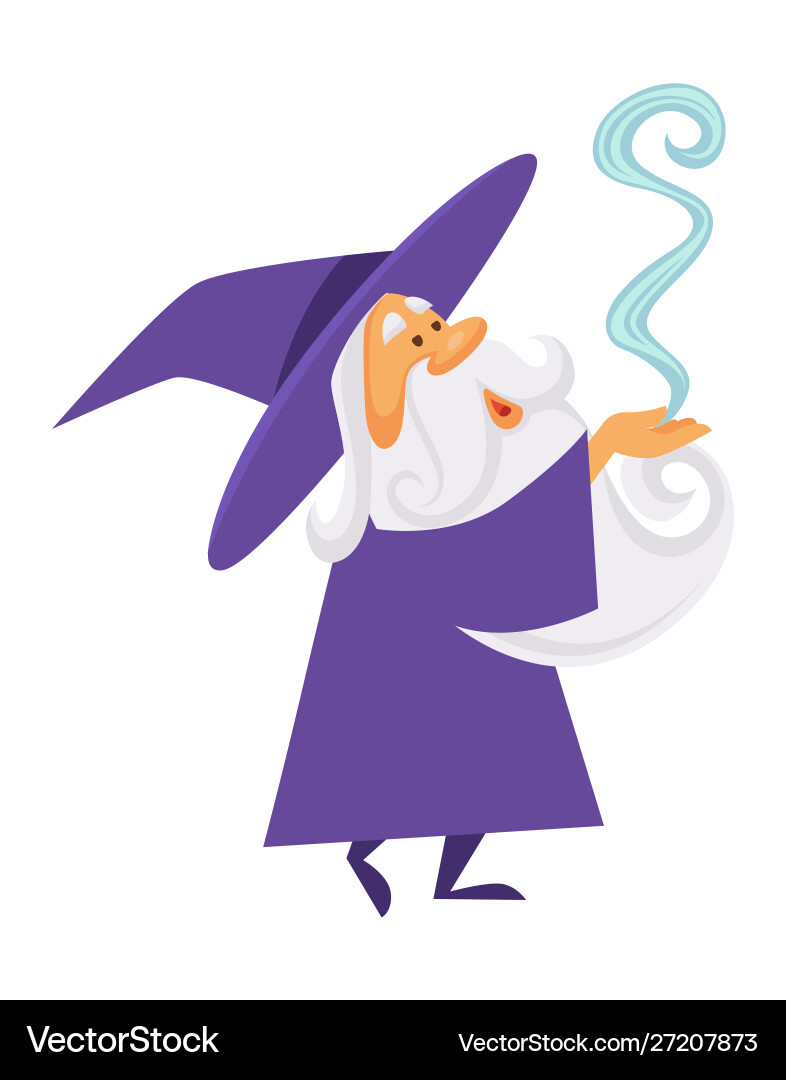 Magician or wizard and magic smoke or spell old Vector Image