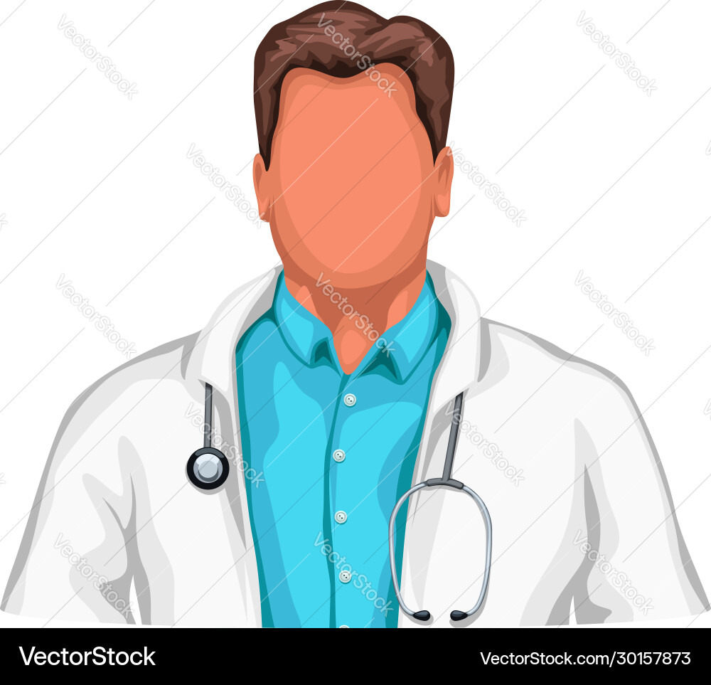 Male doctor on white Royalty Free Vector Image