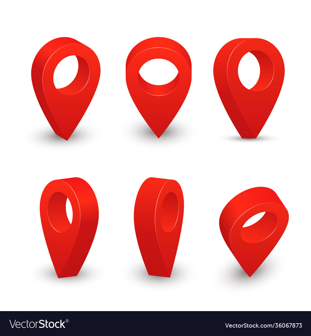 Map pointer 3d location and navigation element Vector Image