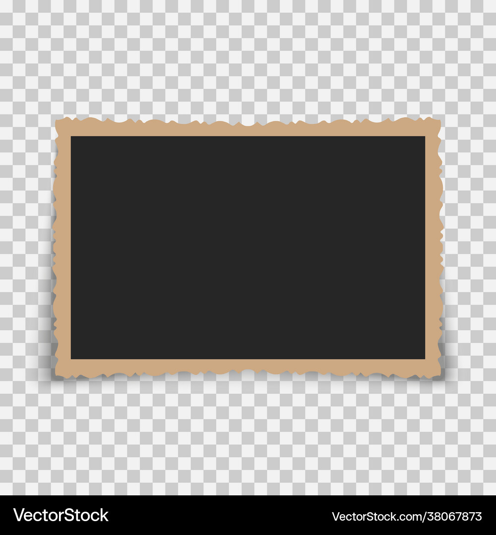Vintage photo frame with retro figured edges Vector Image