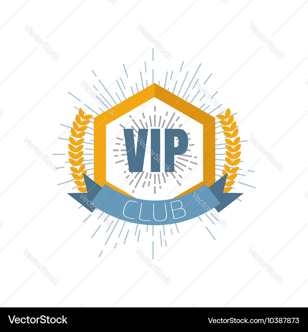 Vip club logo in flat style Royalty Free Vector Image