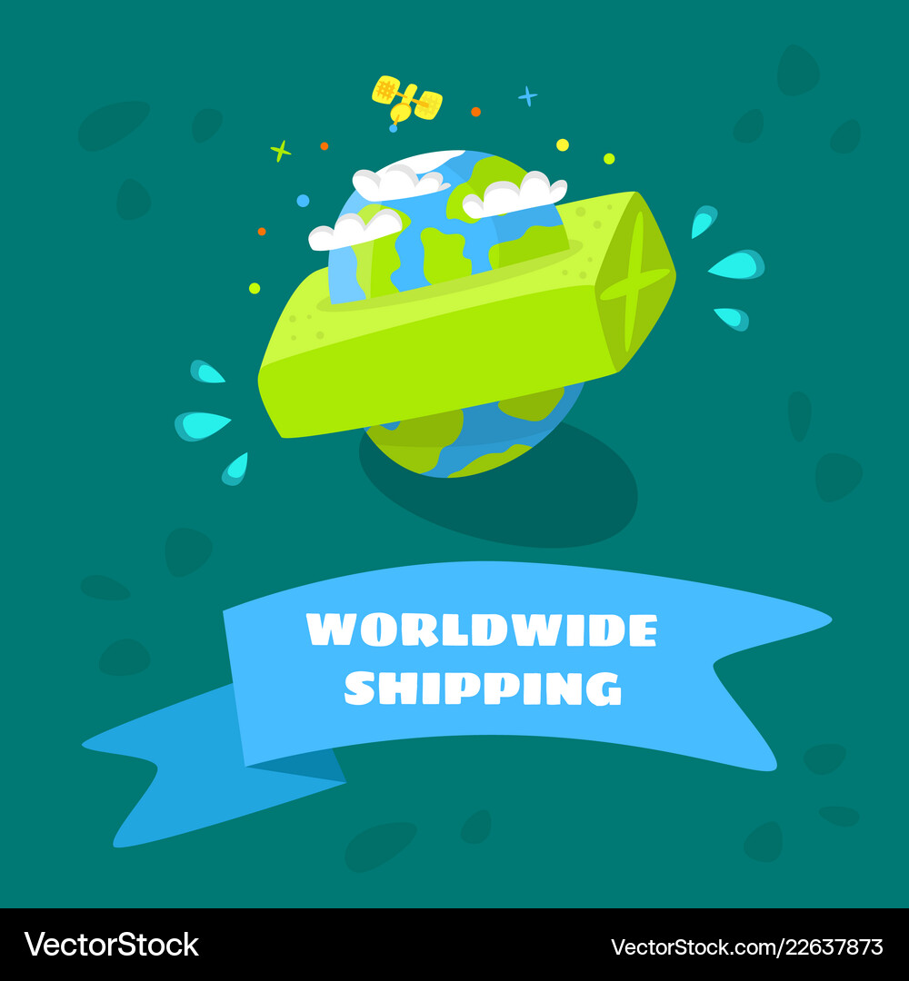 Worldwide shipping fast delivery Royalty Free Vector Image
