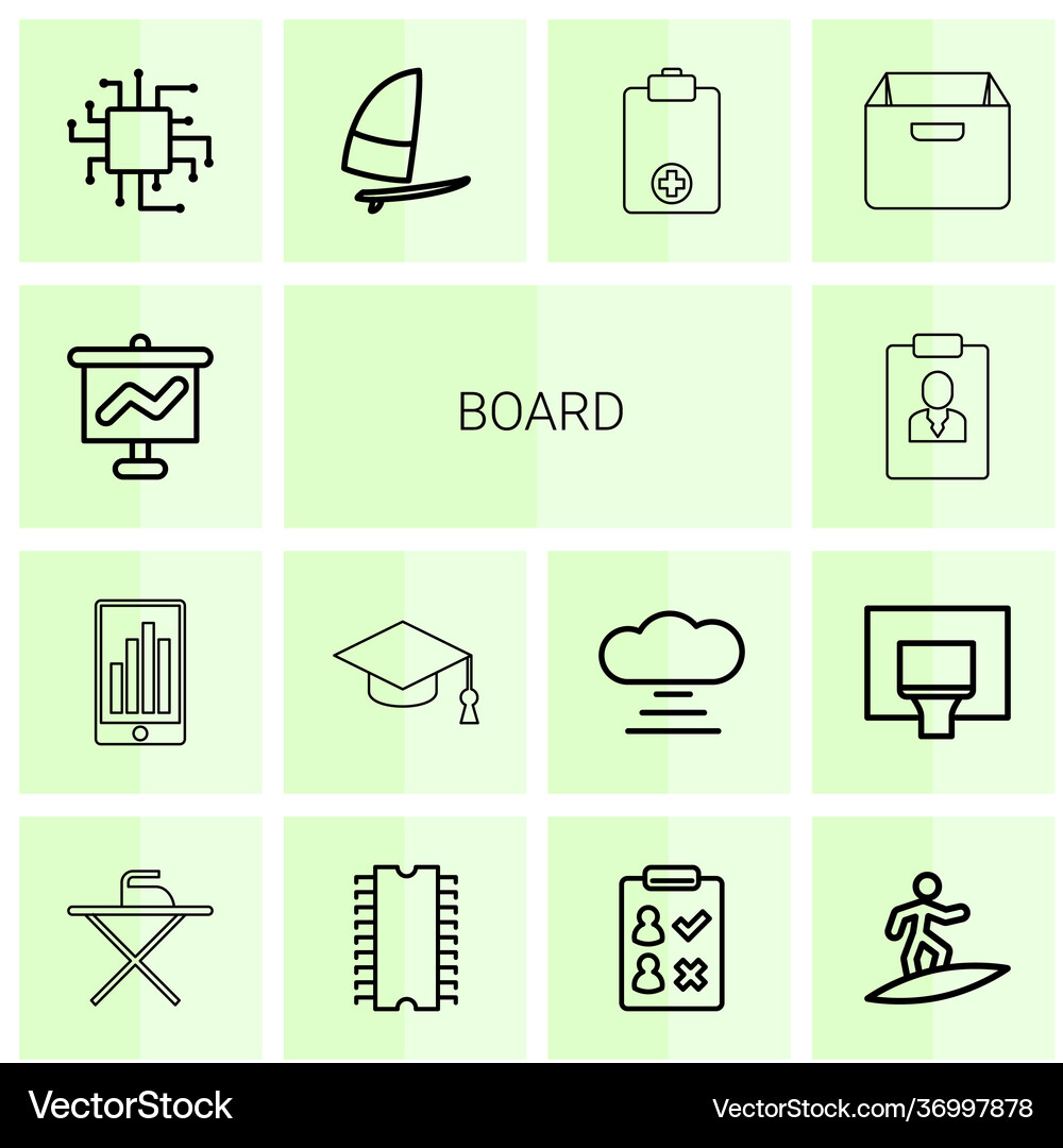 14 board icons Royalty Free Vector Image - VectorStock