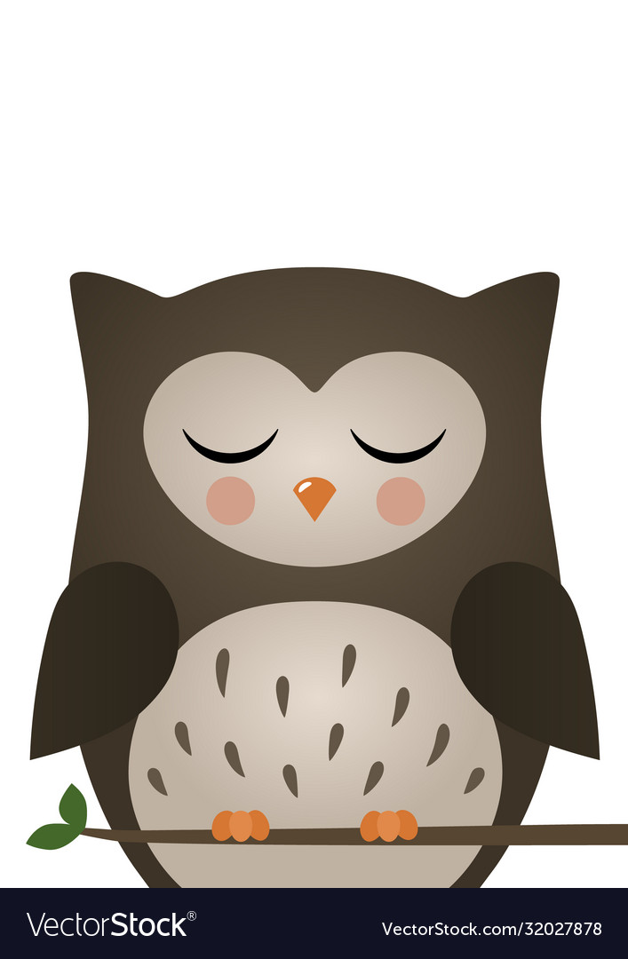 Cute owl woodland forest animal Royalty Free Vector Image