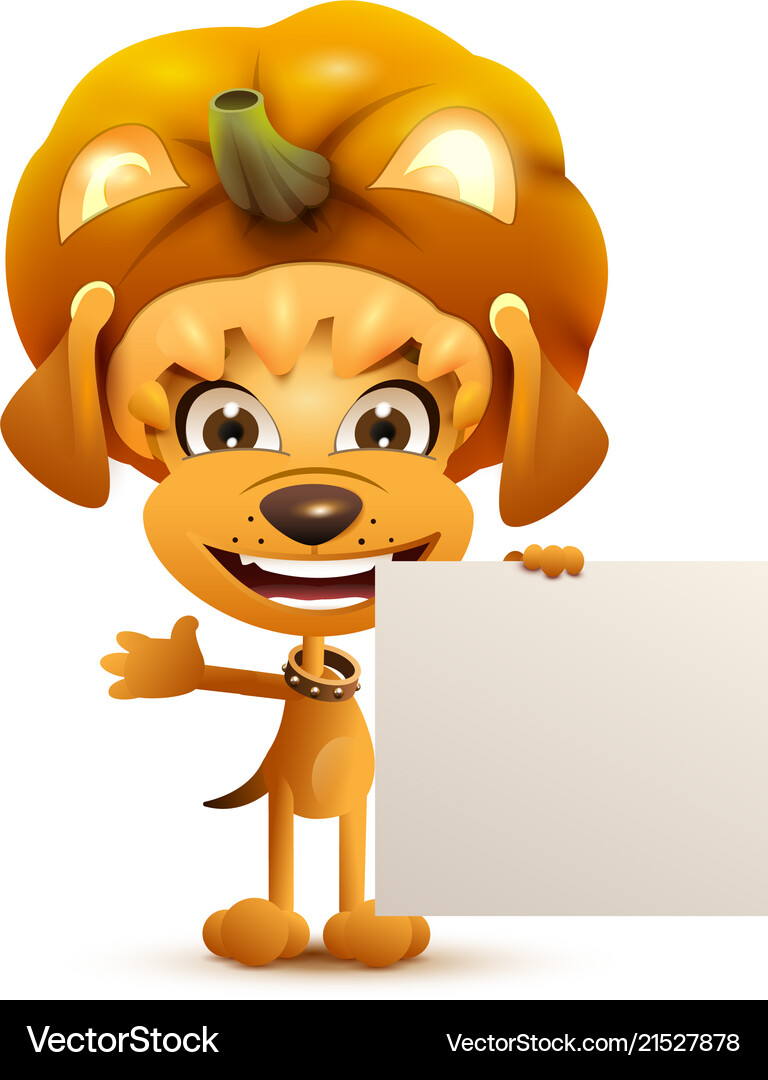 Halloween yellow dog dressed mask Royalty Free Vector Image