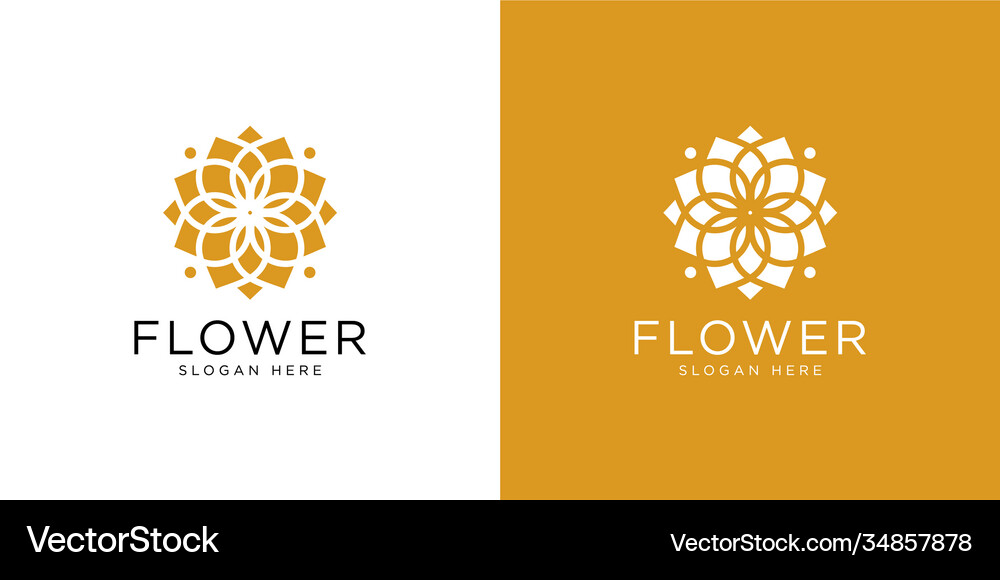 Nature flower logo premium Royalty Free Vector Image