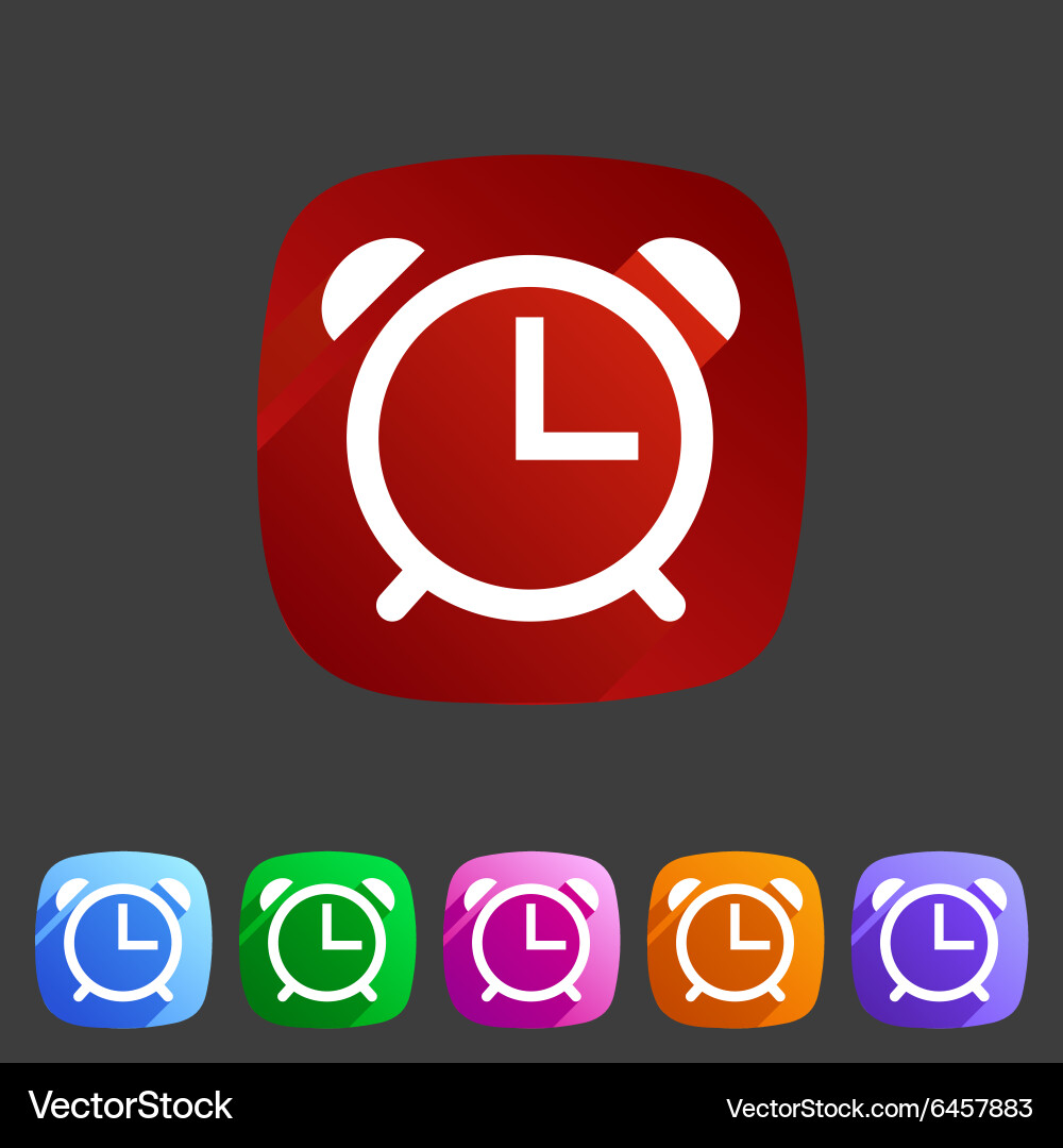 Alarm clock watch icon flat web sign symbol logo Vector Image