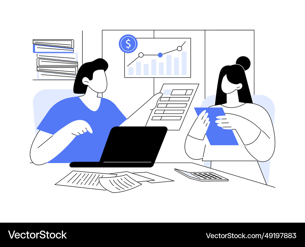 Calculate expenses isolated cartoon Royalty Free Vector