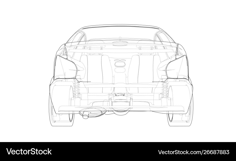 Concept car rendering 3d Royalty Free Vector Image
