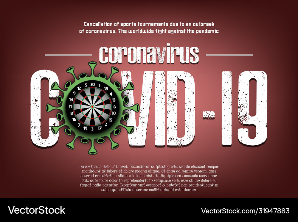 Covid-19 coronavirus sign with dartboard Vector Image