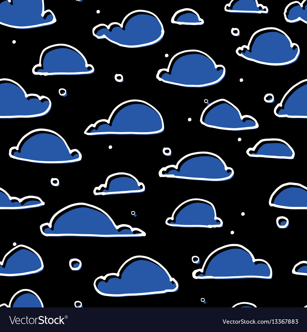 Cute clouds seamless pattern Royalty Free Vector Image