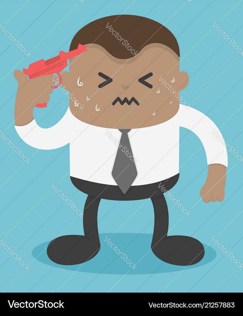 Desperate Businessman - Suicide Risk Royalty Free Vector