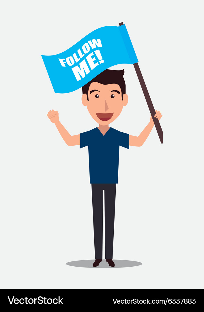 Follow me social trendy Royalty Free Vector Image