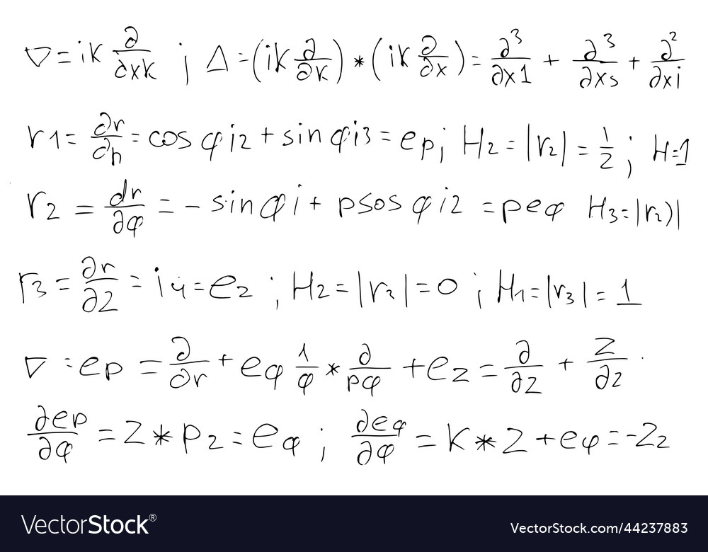 Mathematical formulas and expressions hand-drawn Vector Image