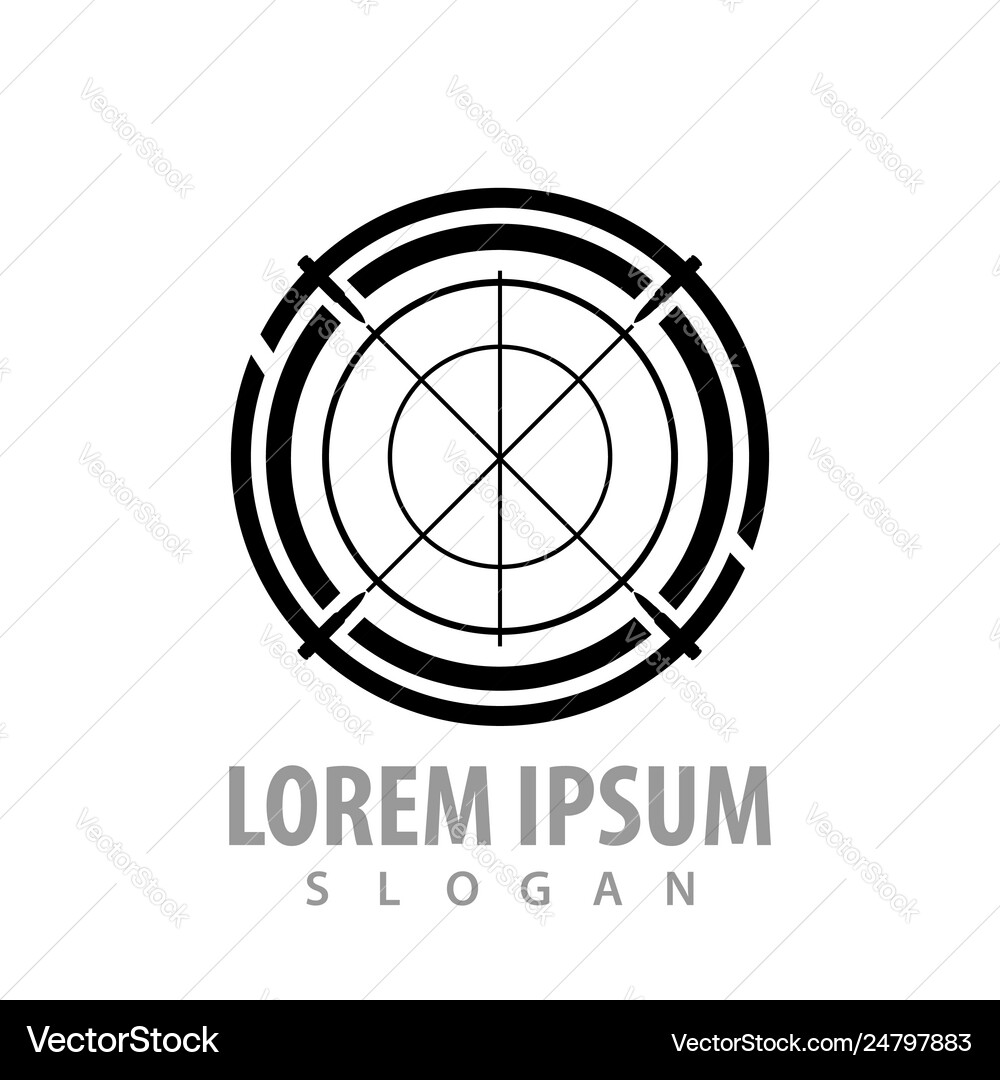 Monochrome target sign concept design symbol Vector Image