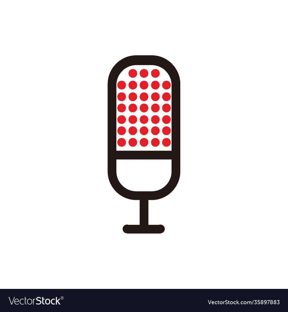 Red dot pattern head microphone - dot pattern head